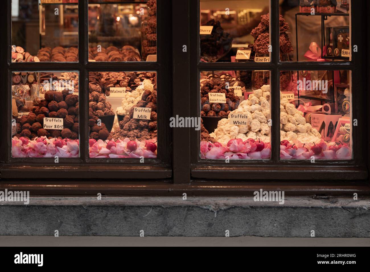 Window display in a chocolate shop in Bruge, Belgium Stock Photo - Alamy