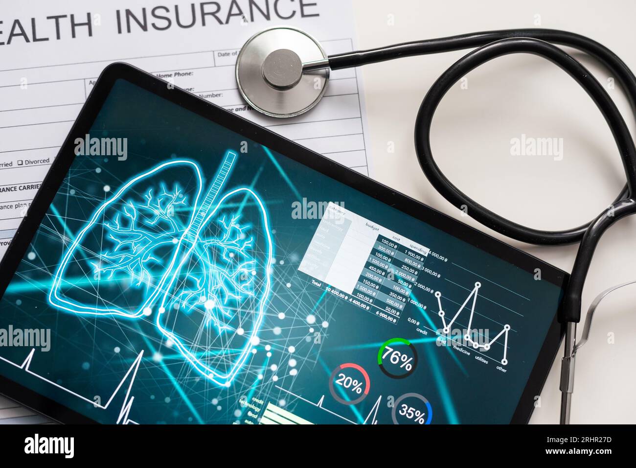 Health Insurance Online Application Form on screen tablet pc, health ...