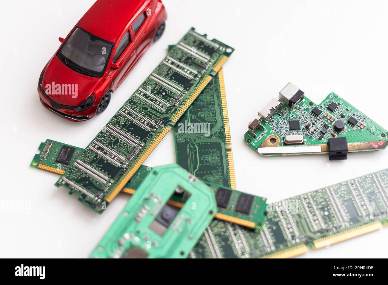 Chips in automotive industry. Electronic circuit boards with microchips ... Chips in automotive industry. Electronic circuit boards with microchips ...
