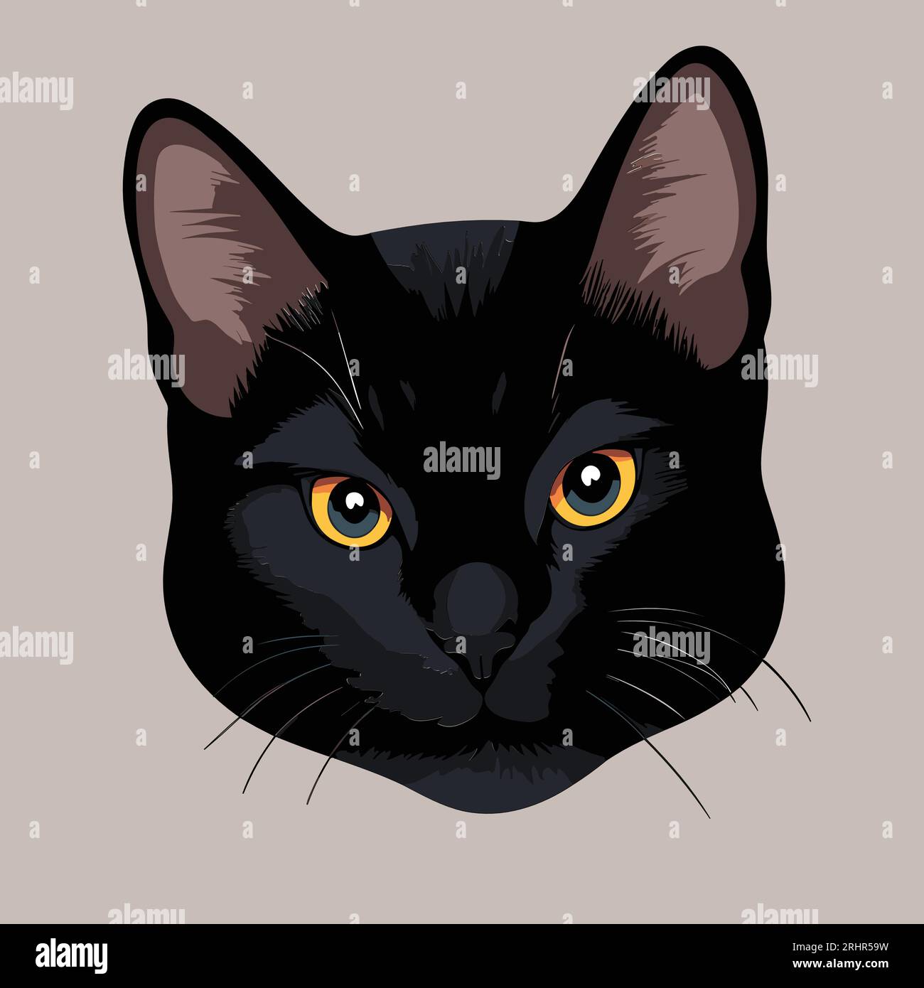 Cat isolated head closeup Stock Vector Images - Alamy