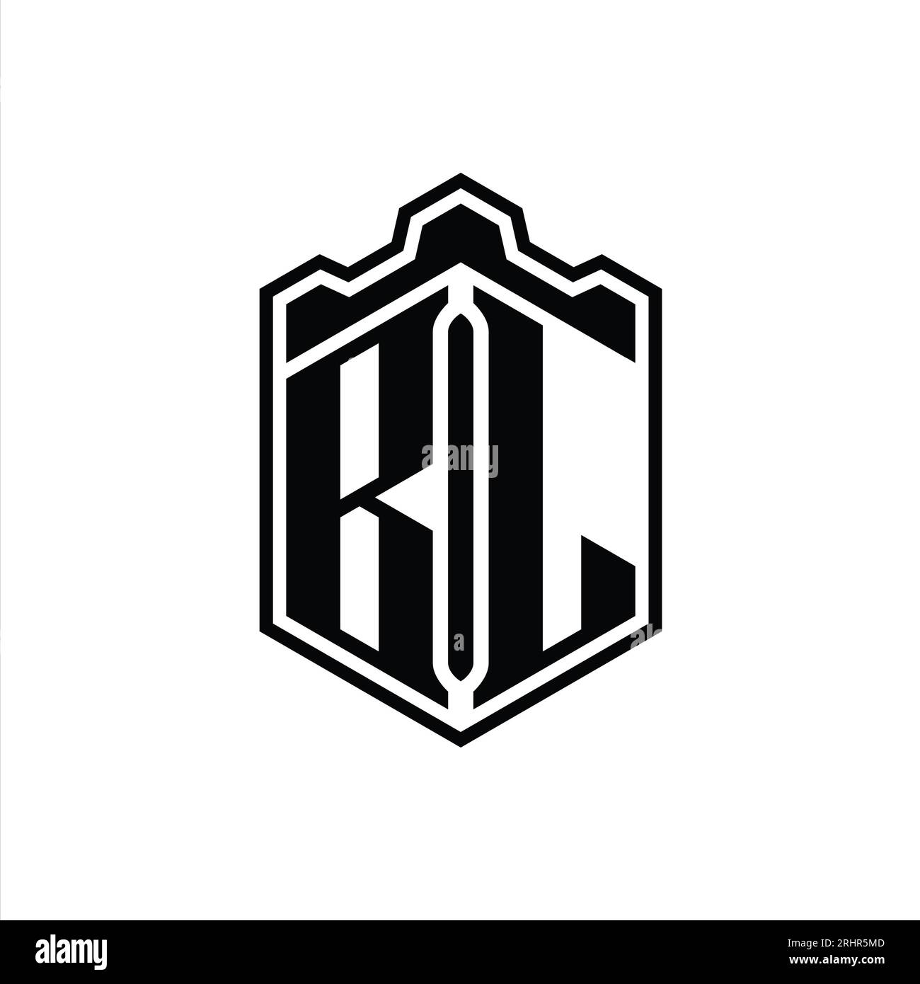 BL Letter Logo monogram hexagon shield shape crown castle geometric ... BL Letter Logo monogram hexagon shield shape crown castle geometric ...