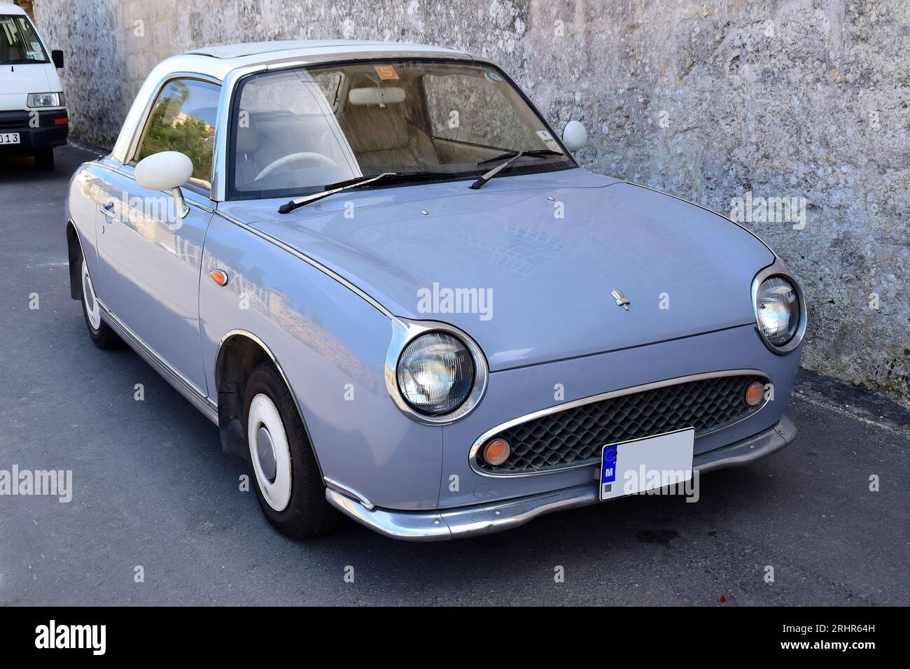 Nissan Figaro fixed-profile convertible car, Dingli, Malta, Europe ...