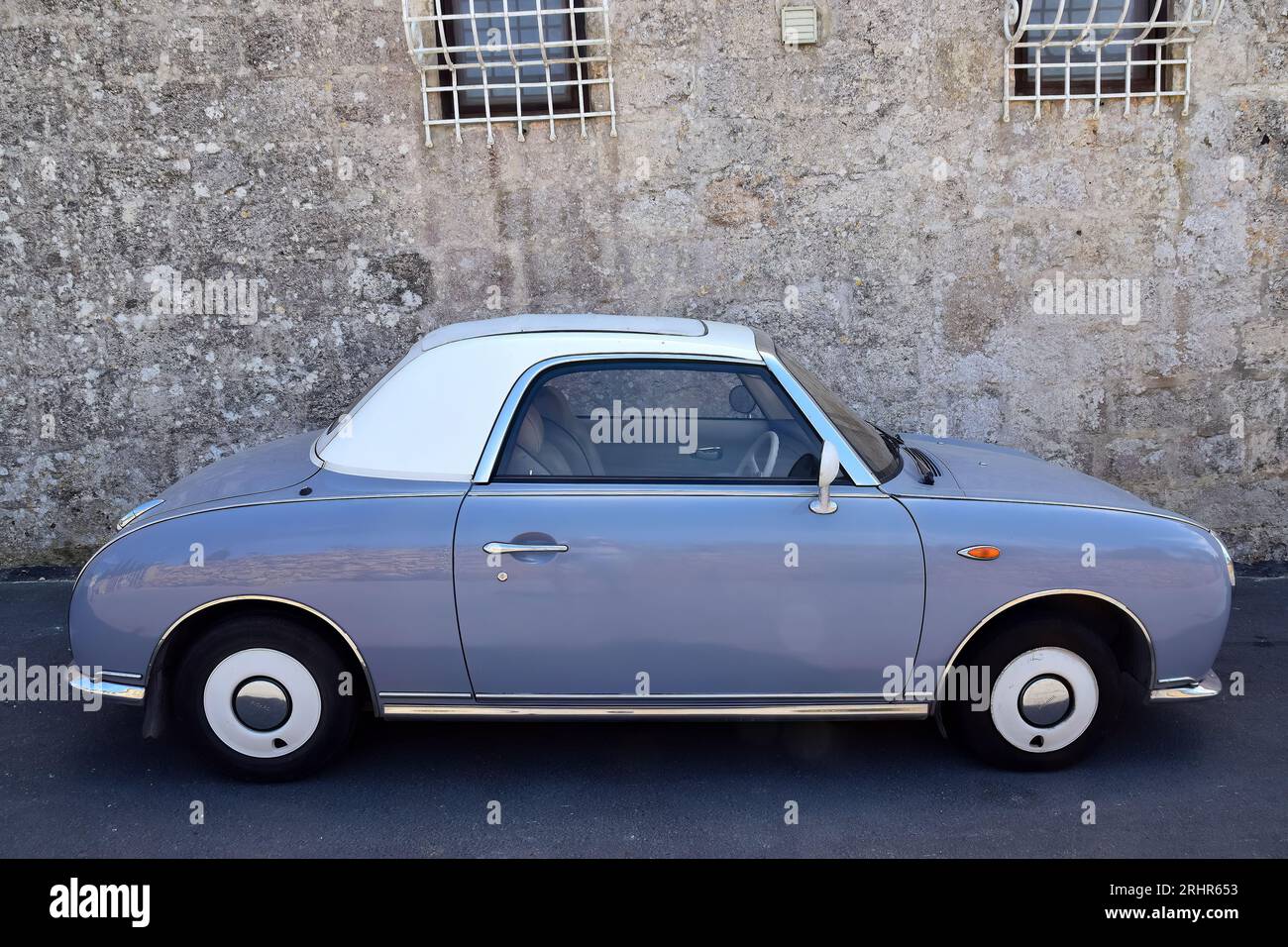 Nissan Figaro fixed-profile convertible car, Dingli, Malta, Europe ...