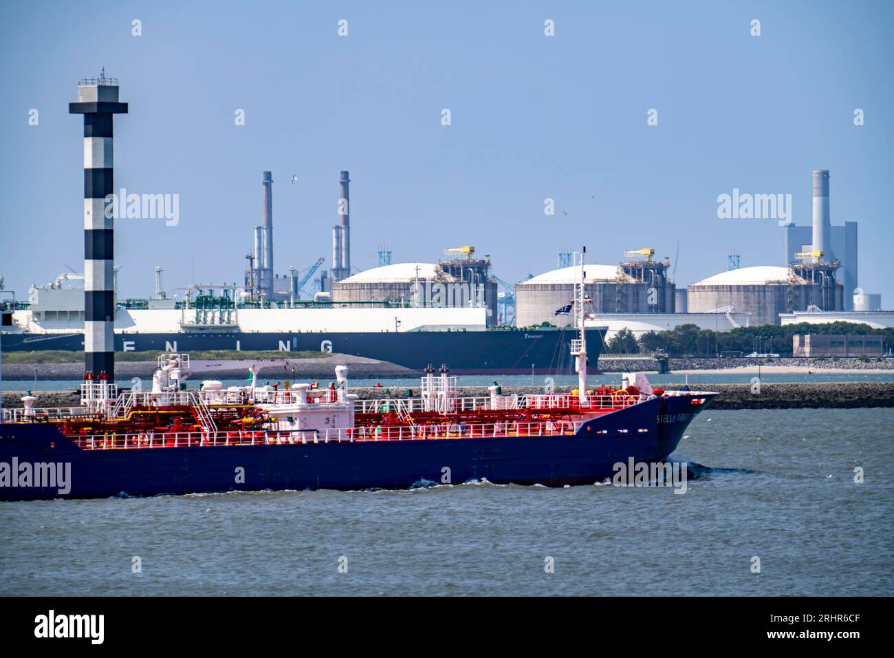 LNG import terminal tanks for liquid natural gas in the seaport of ...