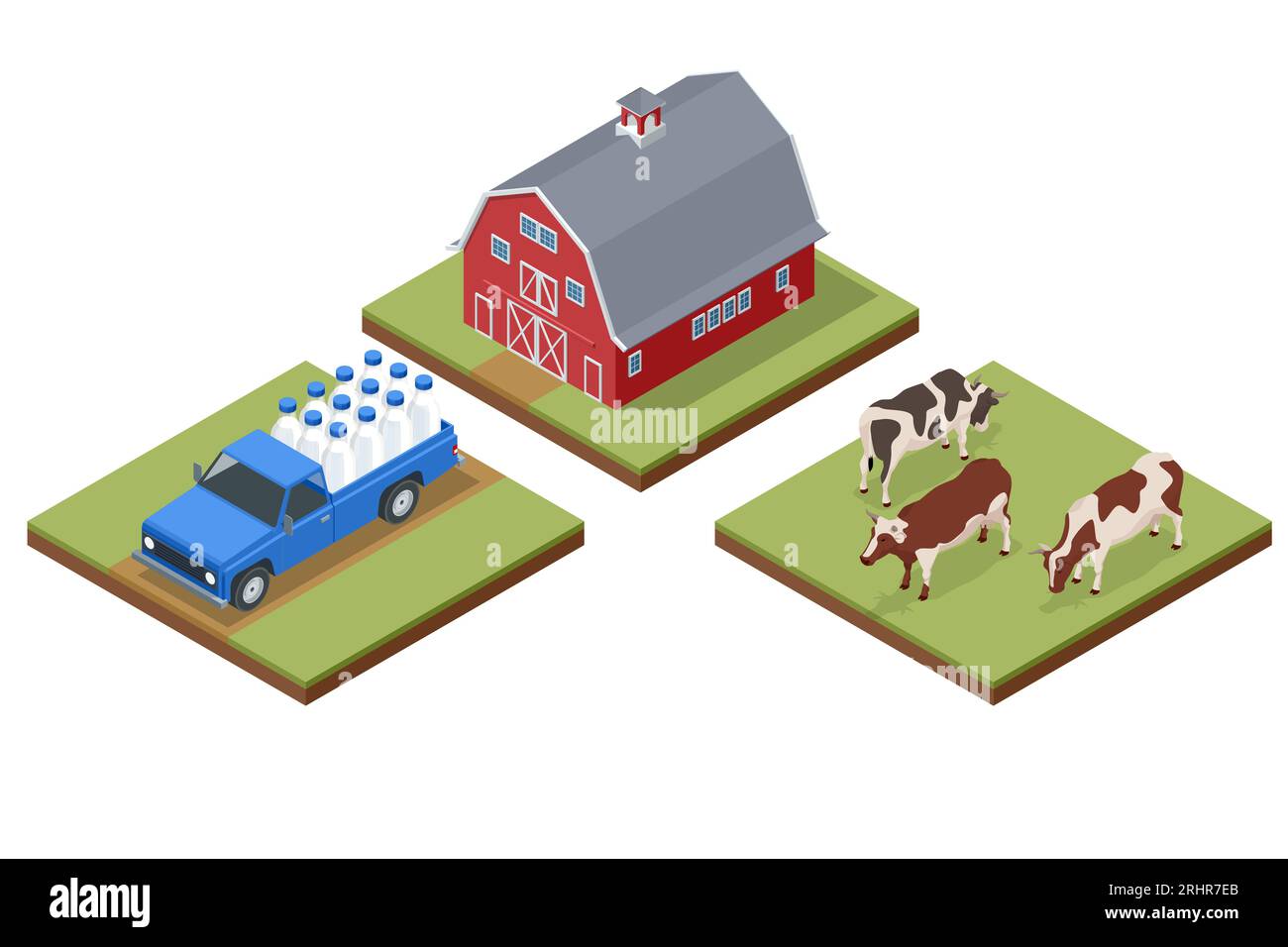 Isometric milk produce production concept. Milk manufacturing process ...