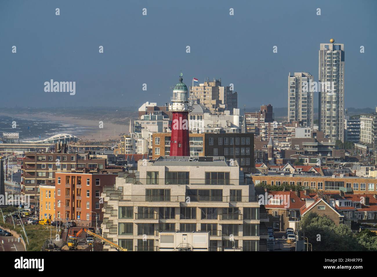 View of the skyline of Scheveningen, part of the city of The Hague and ...