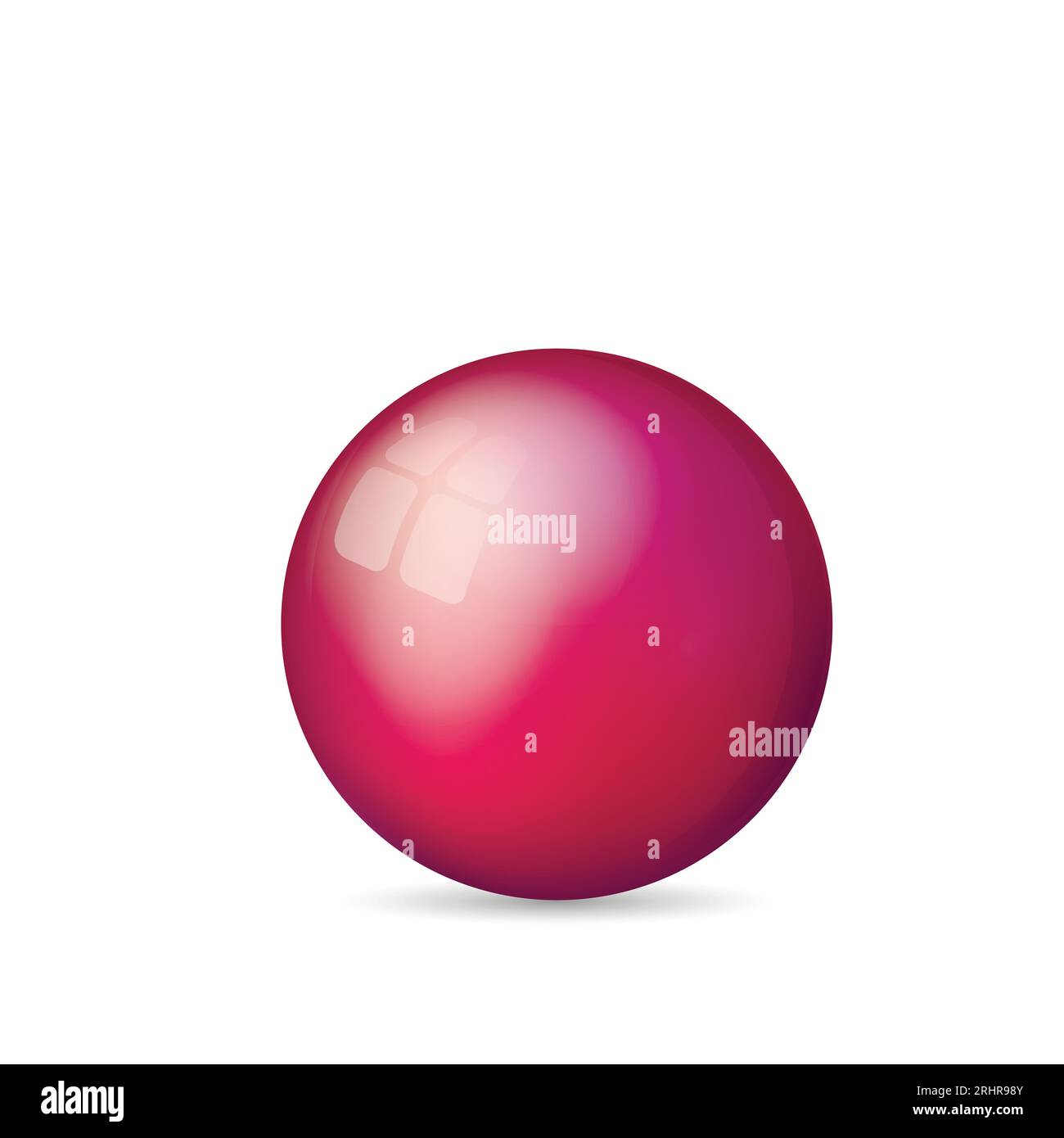 Glass pink ball or precious pearl. Glossy realistic ball, 3D abstract ...
