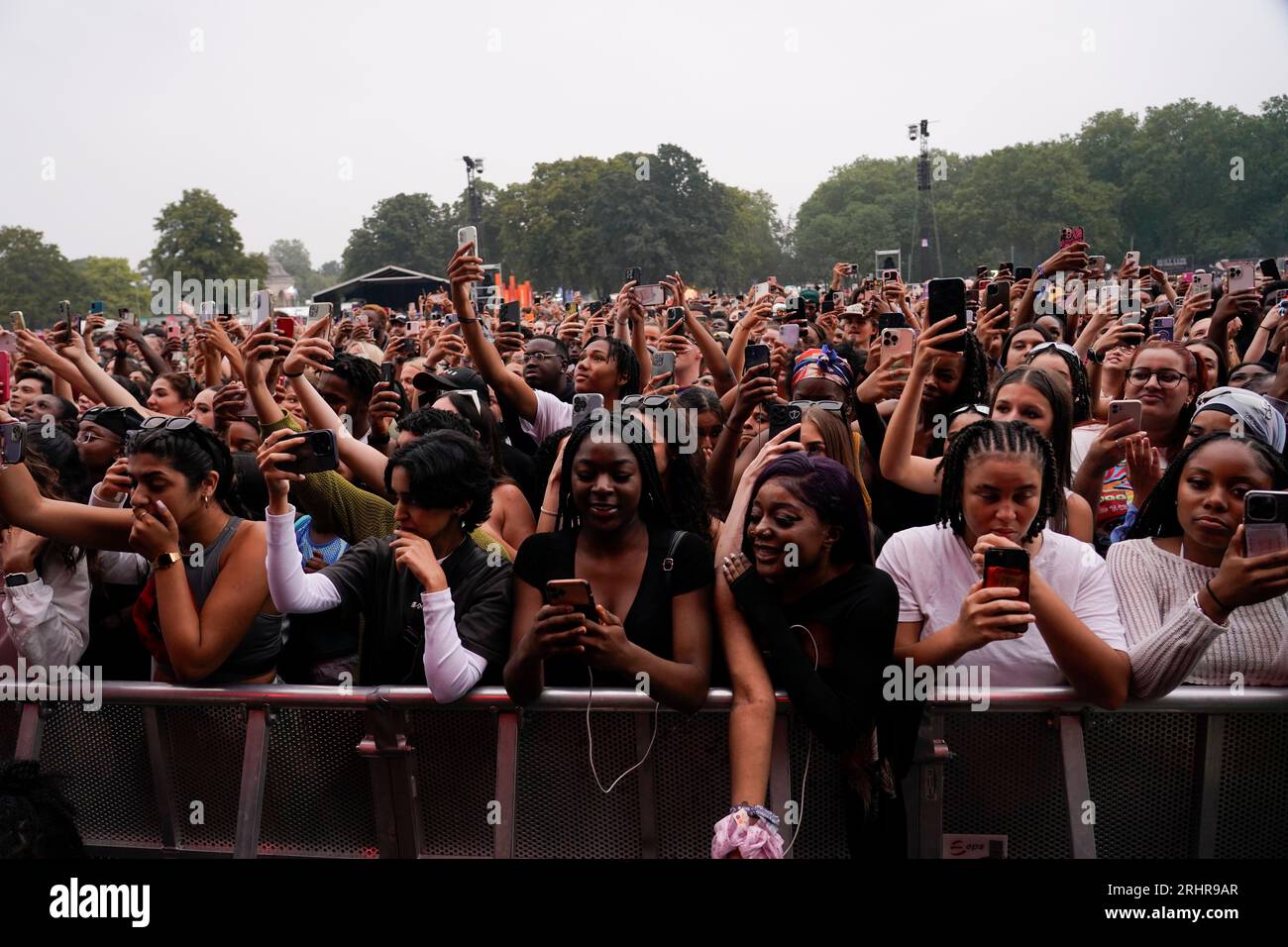 Festival goers attend the All Points East festival in Victoria Park ...