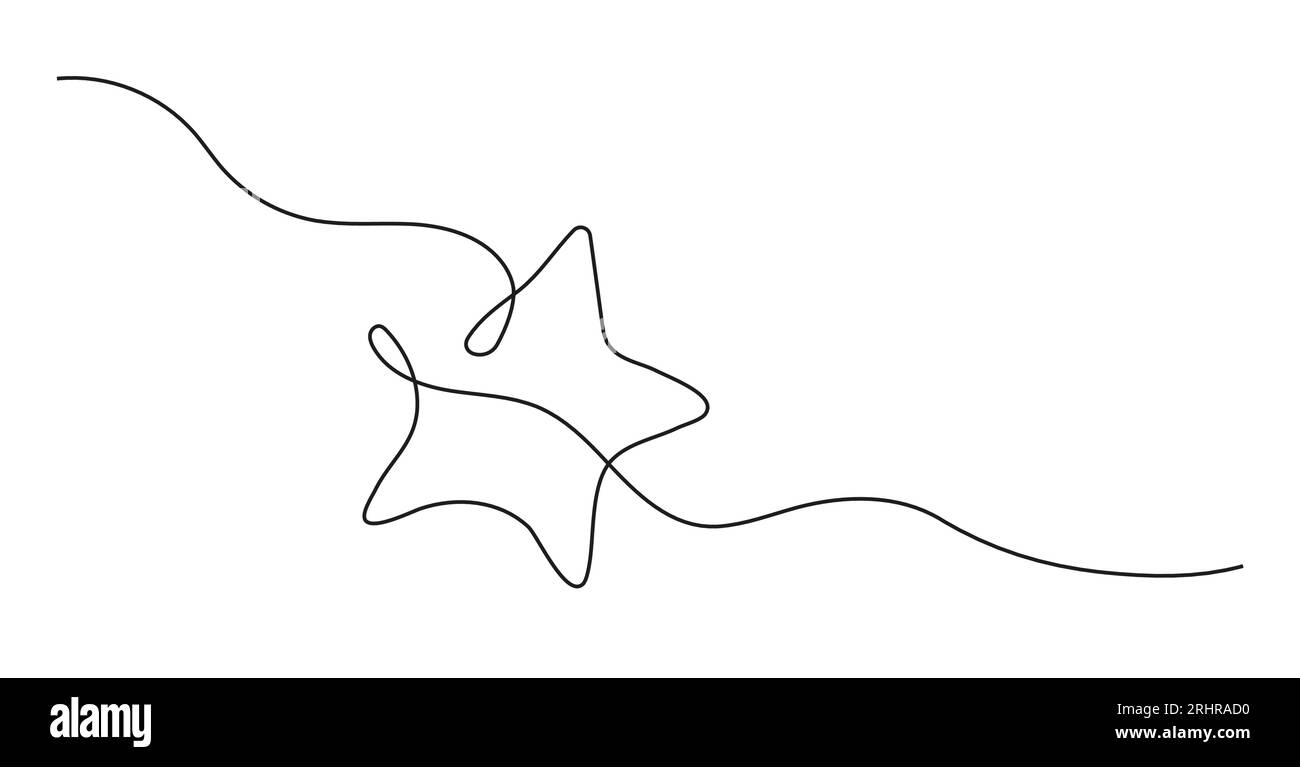Star line doodle icon in continuous style. Champion status in sketch ...