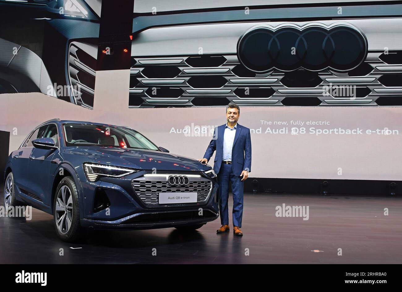 Mumbai, India. 18th Aug, 2023. Balbir Singh Dhillon (R), Head-Audi India poses for a photo ...