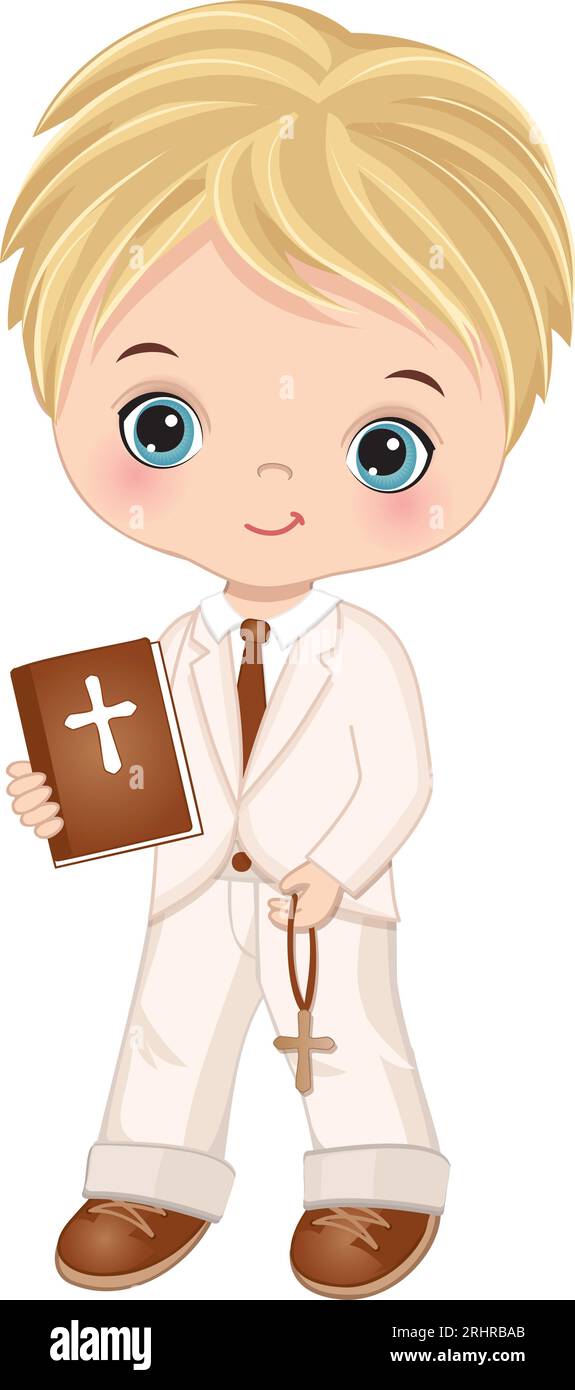 Vector First Holy Communion Cute Little Boy Stock Vector Image & Art ...