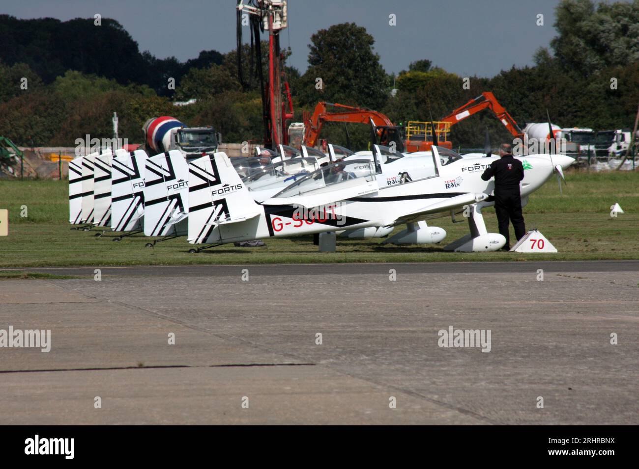 The Ravens air display team consisting of 6 Vans RV-8 aircraft lined up ...