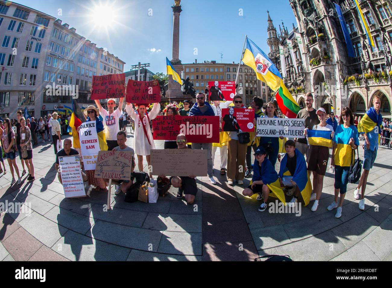 Munich, Bavaria, Germany. 18th Aug, 2023. Ukrainians attend a rally by ...