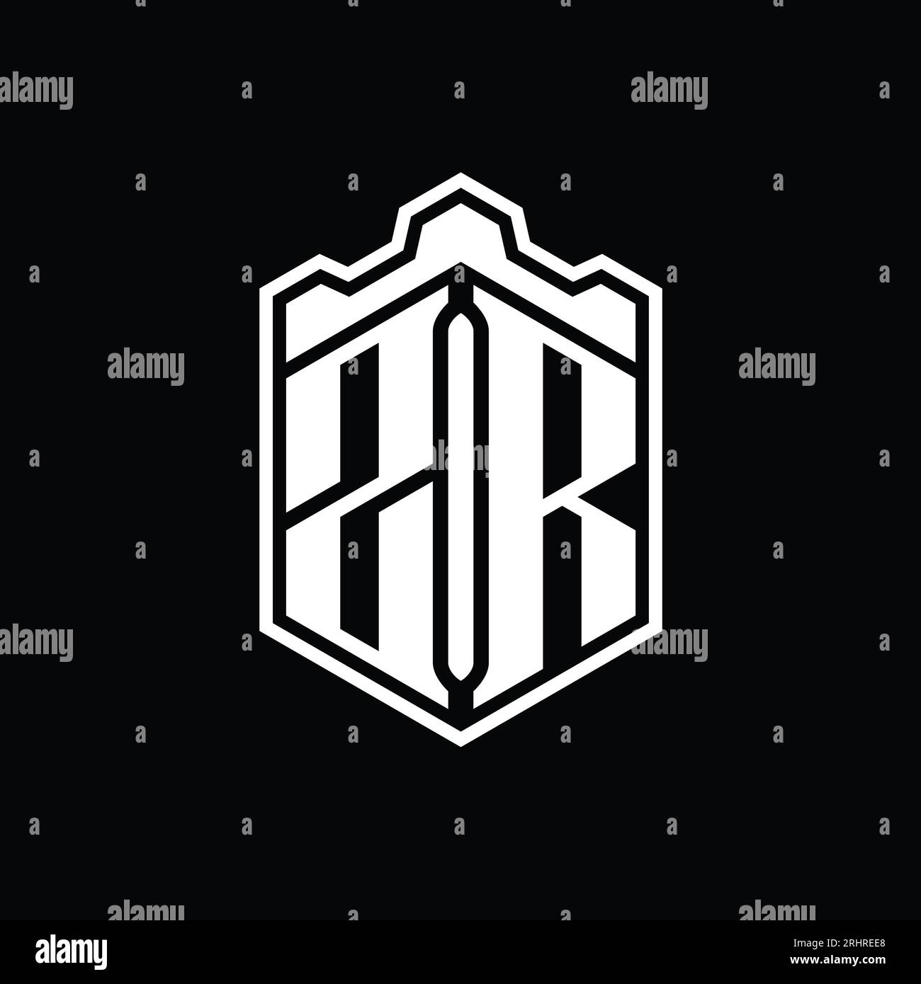 ZR Letter Logo monogram hexagon shield shape crown castle geometric ... ZR Letter Logo monogram hexagon shield shape crown castle geometric ...