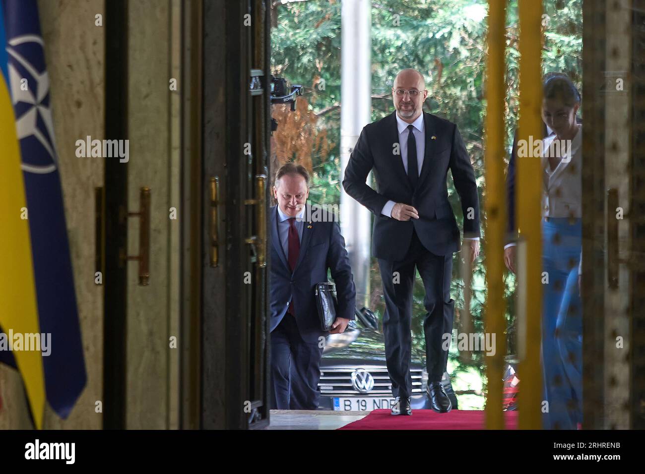 Bucharest, Romania. 18th August, 2023: The Ukrainian Premier Denys ...