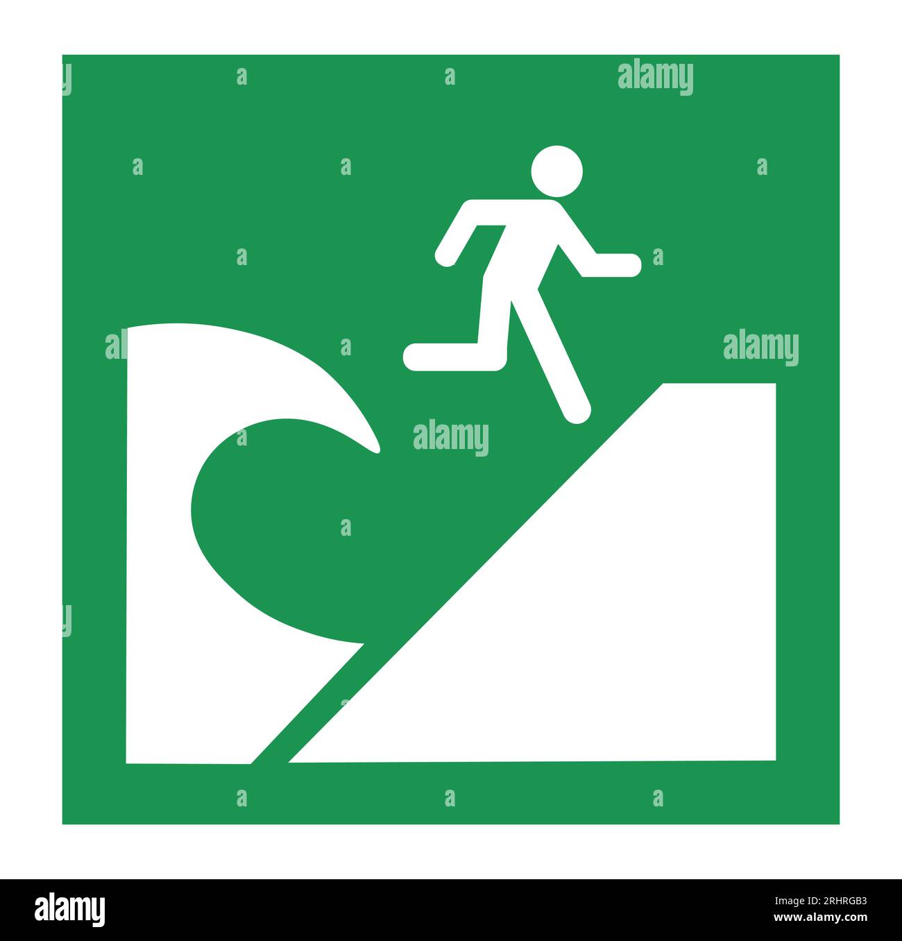 Tsunami Evacuation Area Symbol Stock Vector Image & Art - Alamy