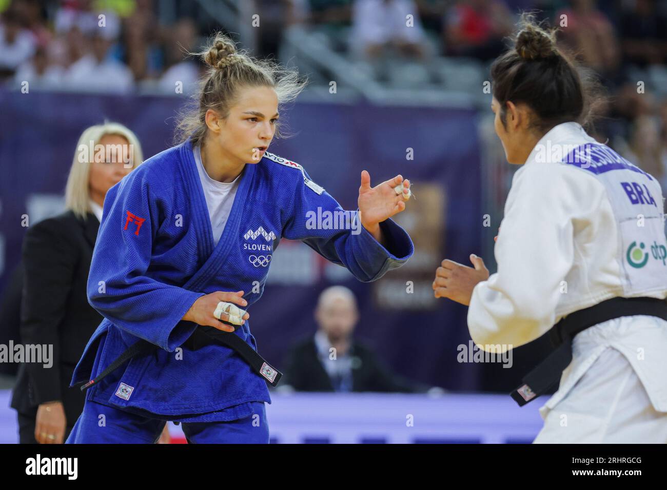 Zagreb, Croatia. 18th Aug, 2023. Jessica Lima of Brazil (white) compete ...