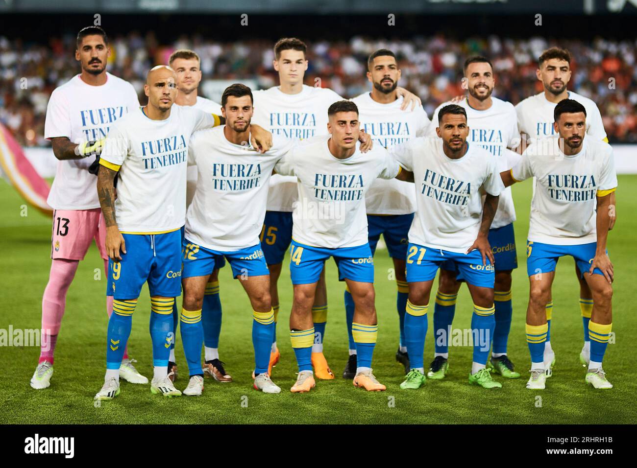 Valencia, Spain. 18th Aug, 2023. UD Las Palmas players in action during ...