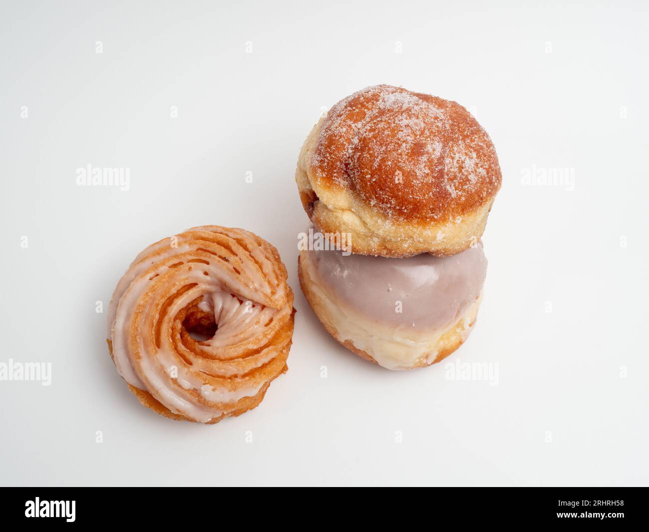 Sweet pastries on a white background. Bakery products close up. Sweet ...