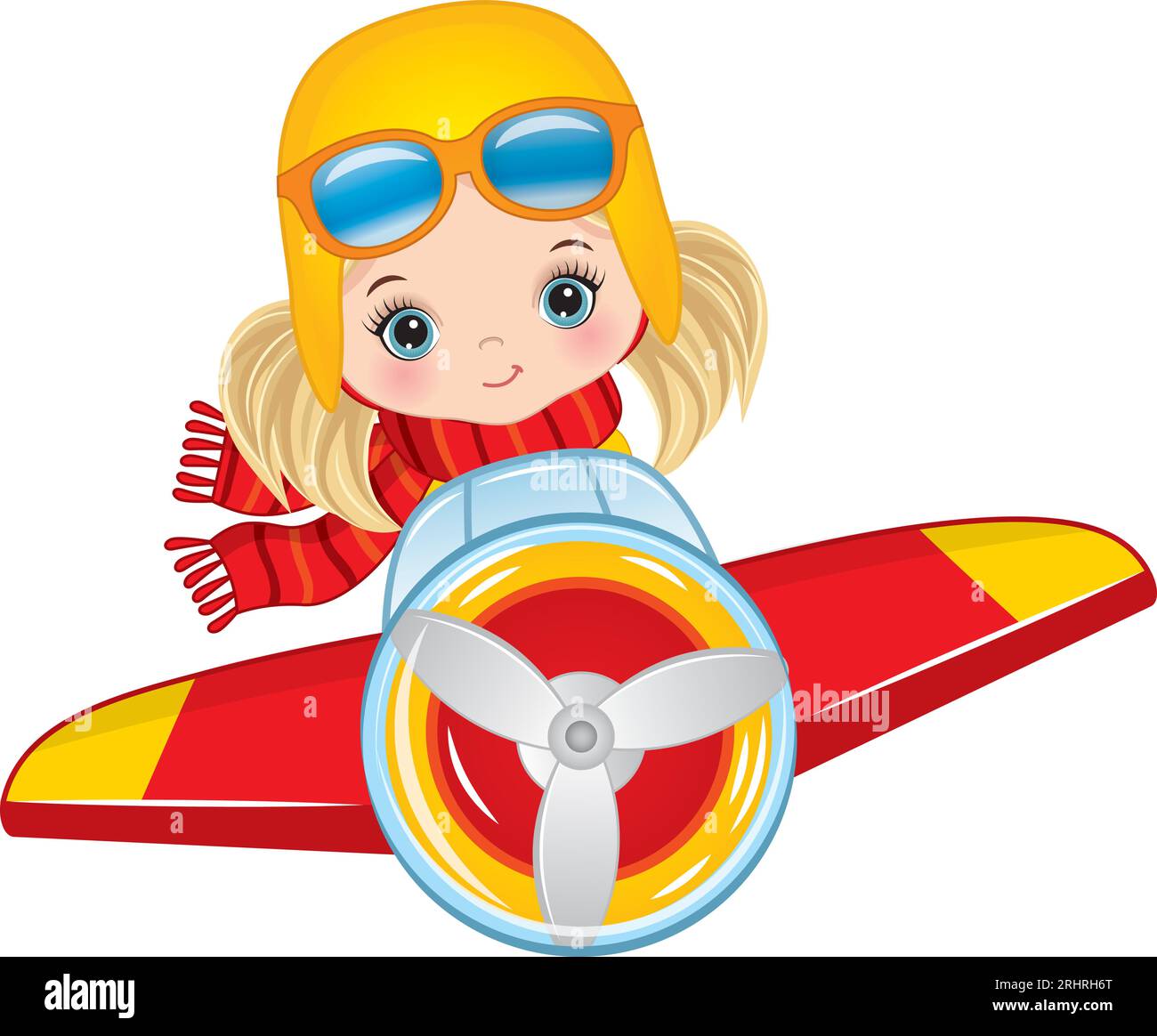 Cartoon Airplane With Pilot
