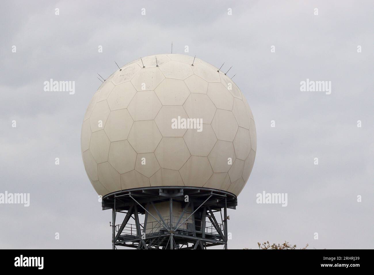 Weatherproof glass-fibre dome protects the antenna & radar equipment ...
