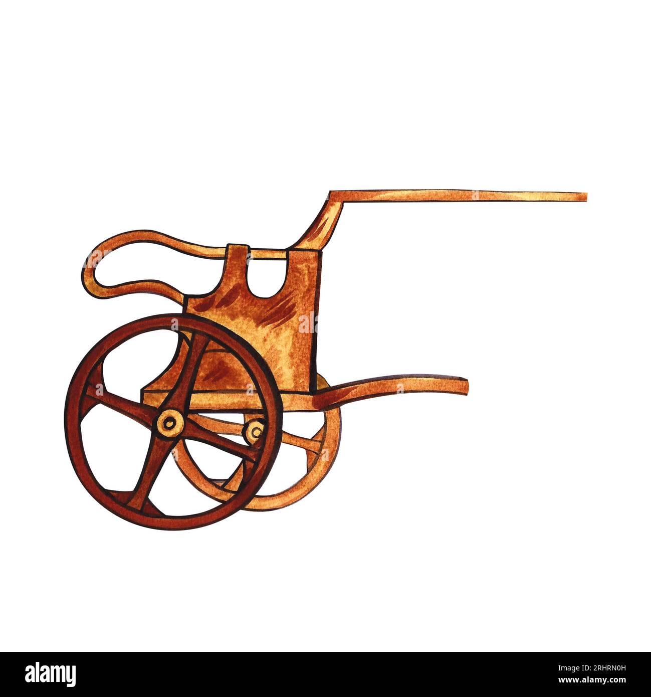 The silhouette of an ancient Greek chariot. Greek painting. Hand-drawn ...