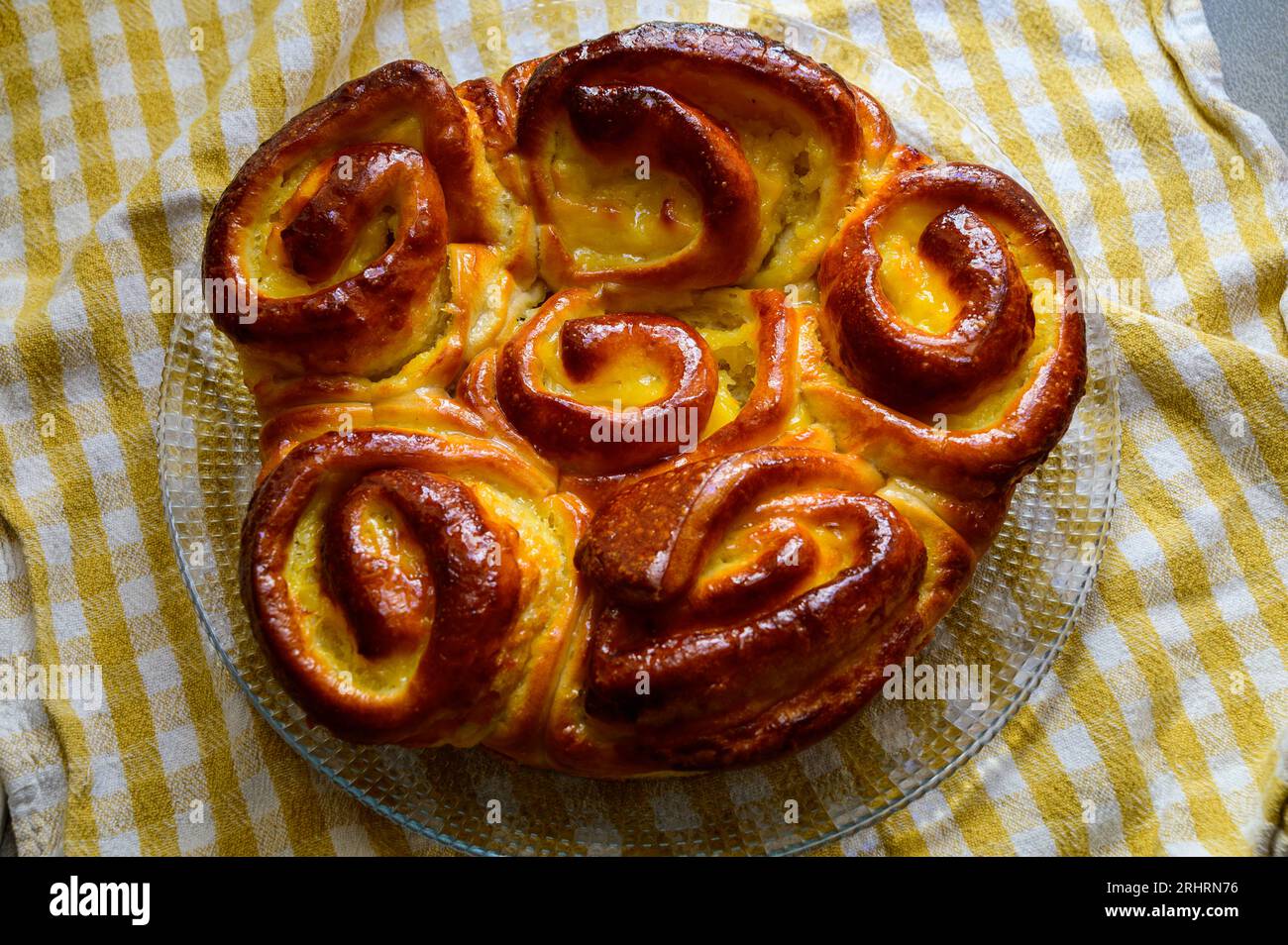 Fresh homemade baked sweet brioche cake, French cuisine and desserts ...