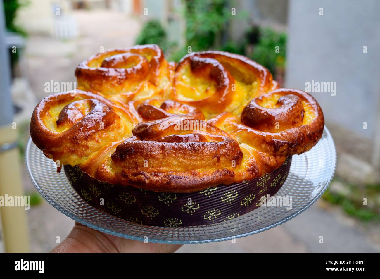 Fresh homemade baked sweet brioche cake, French cuisine and desserts ...