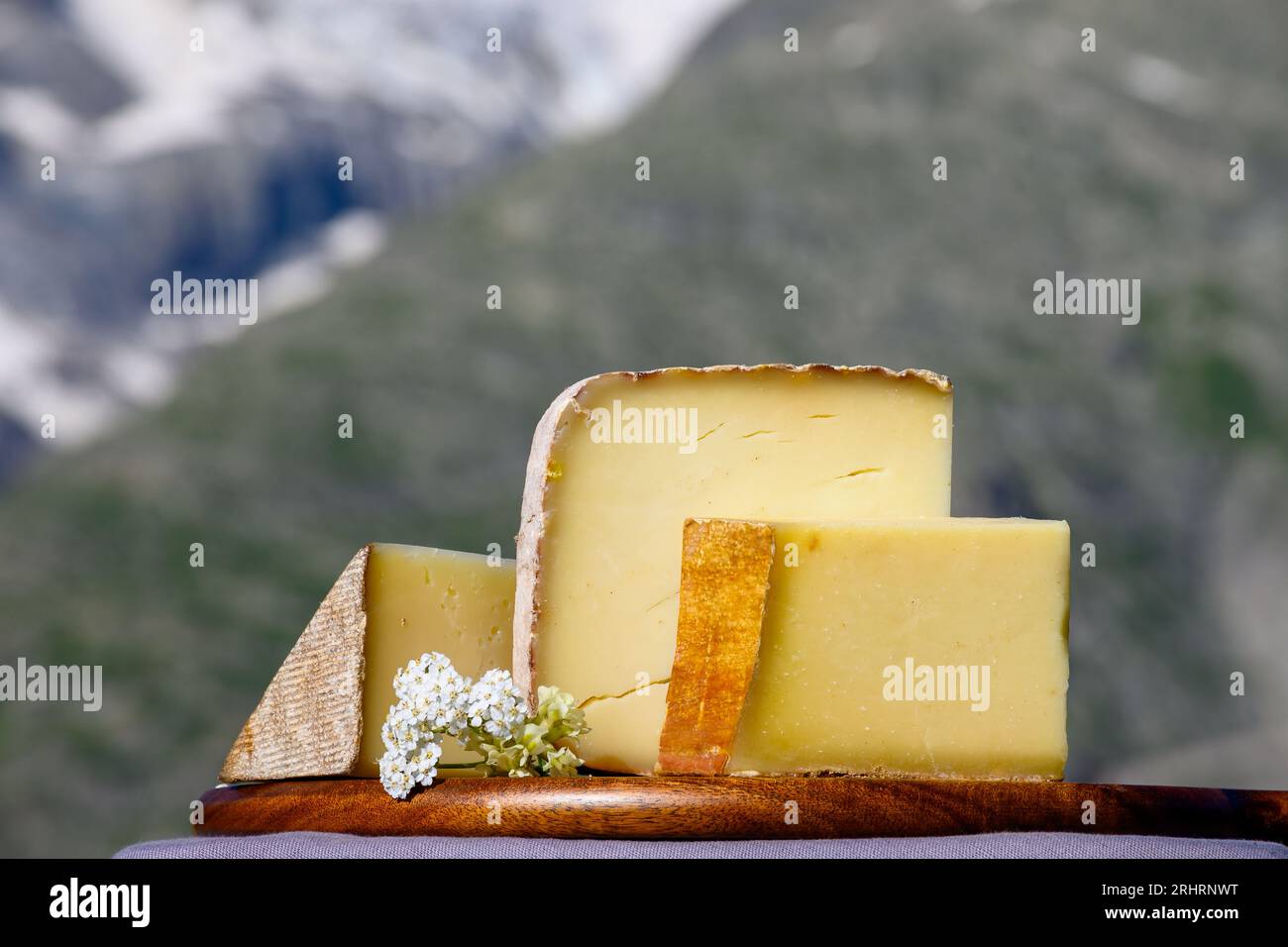 Cheese collection, French cow cheese comte, beaufort, abondance and ...