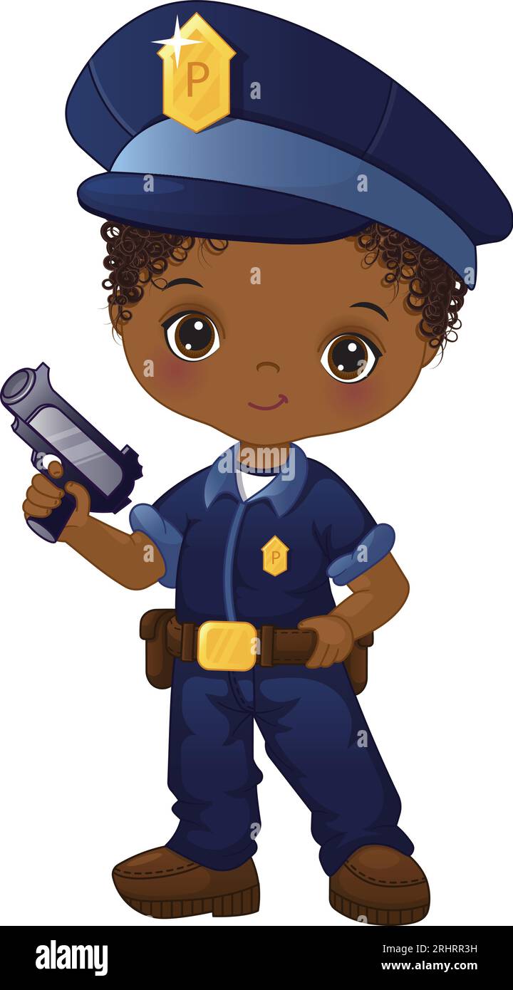 Sheriff Black Cartoon Kid Policeman Black Stock Illustrations – 178
