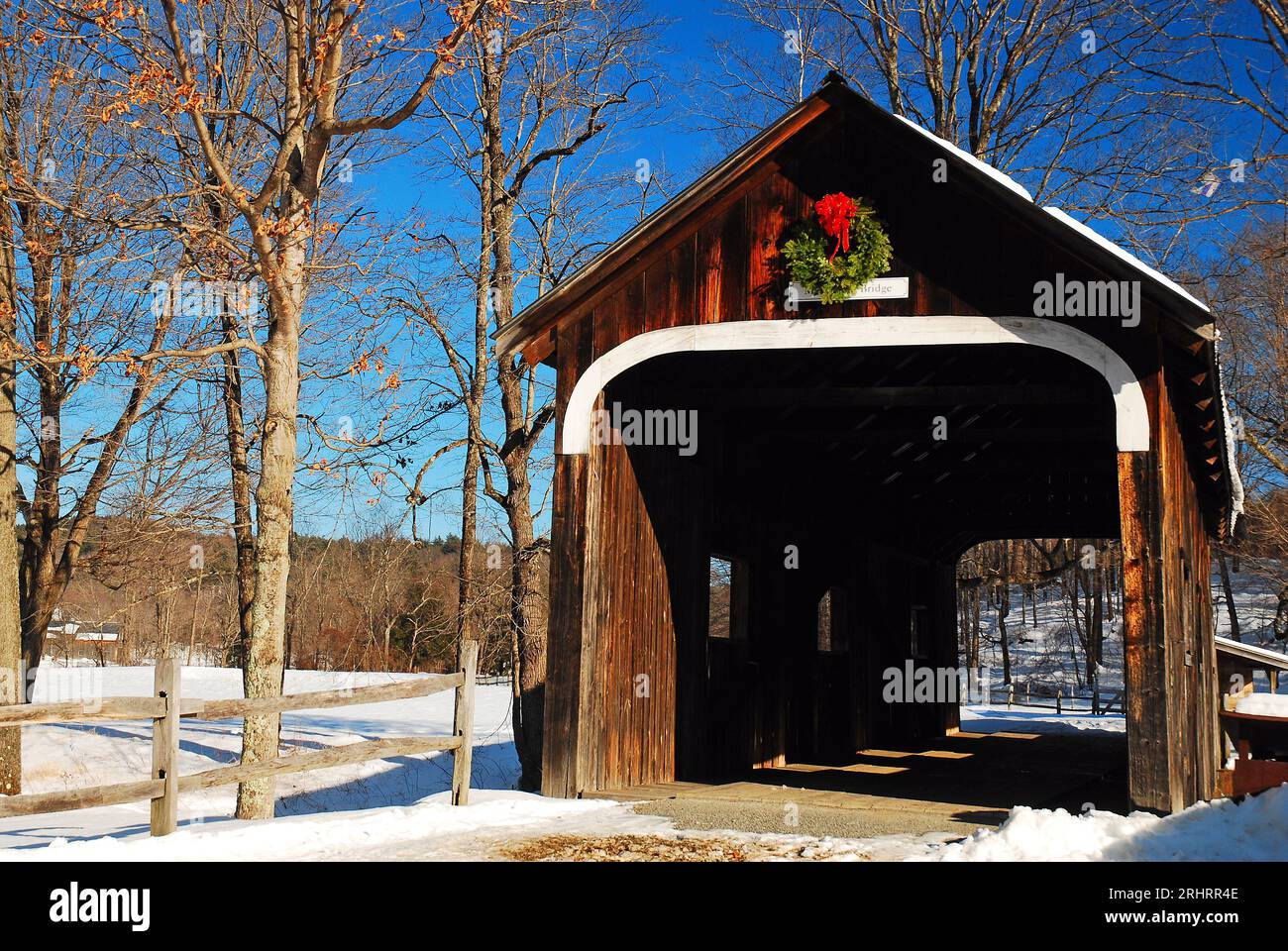 Mr Williams Bridge, a historic covered bridge in Grafton, Vermont, is ...