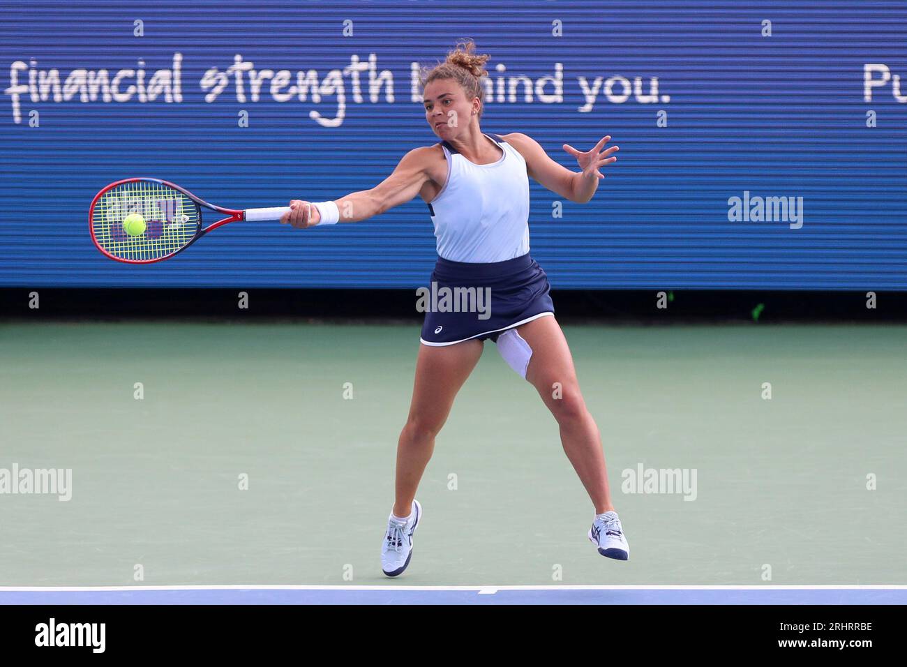 CINCINNATI, OH - AUGUST 18: Jasmine Paolini of Italy hits a forehand ...