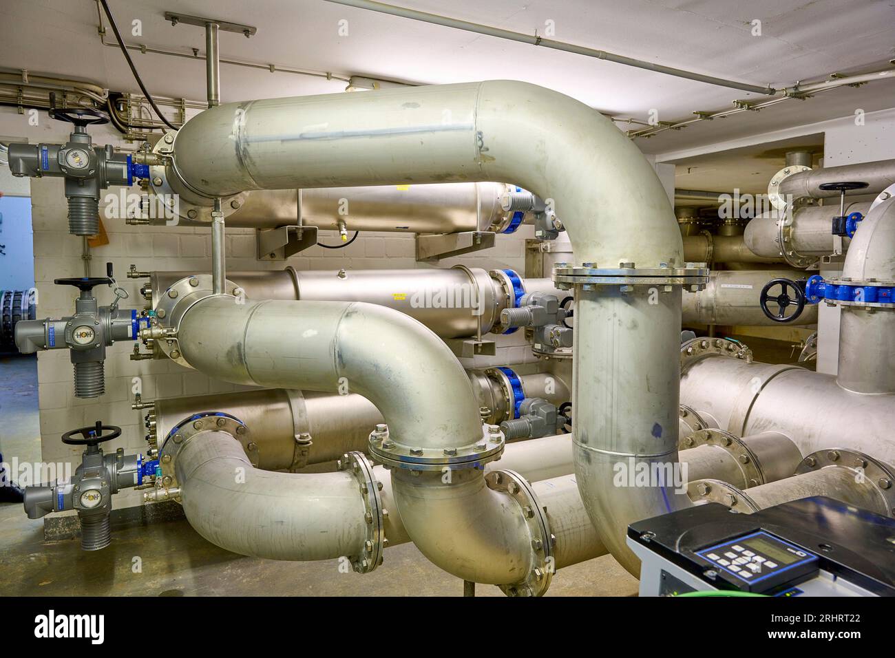 drinking water pipes in a waterworks, Germany Stock Photo - Alamy