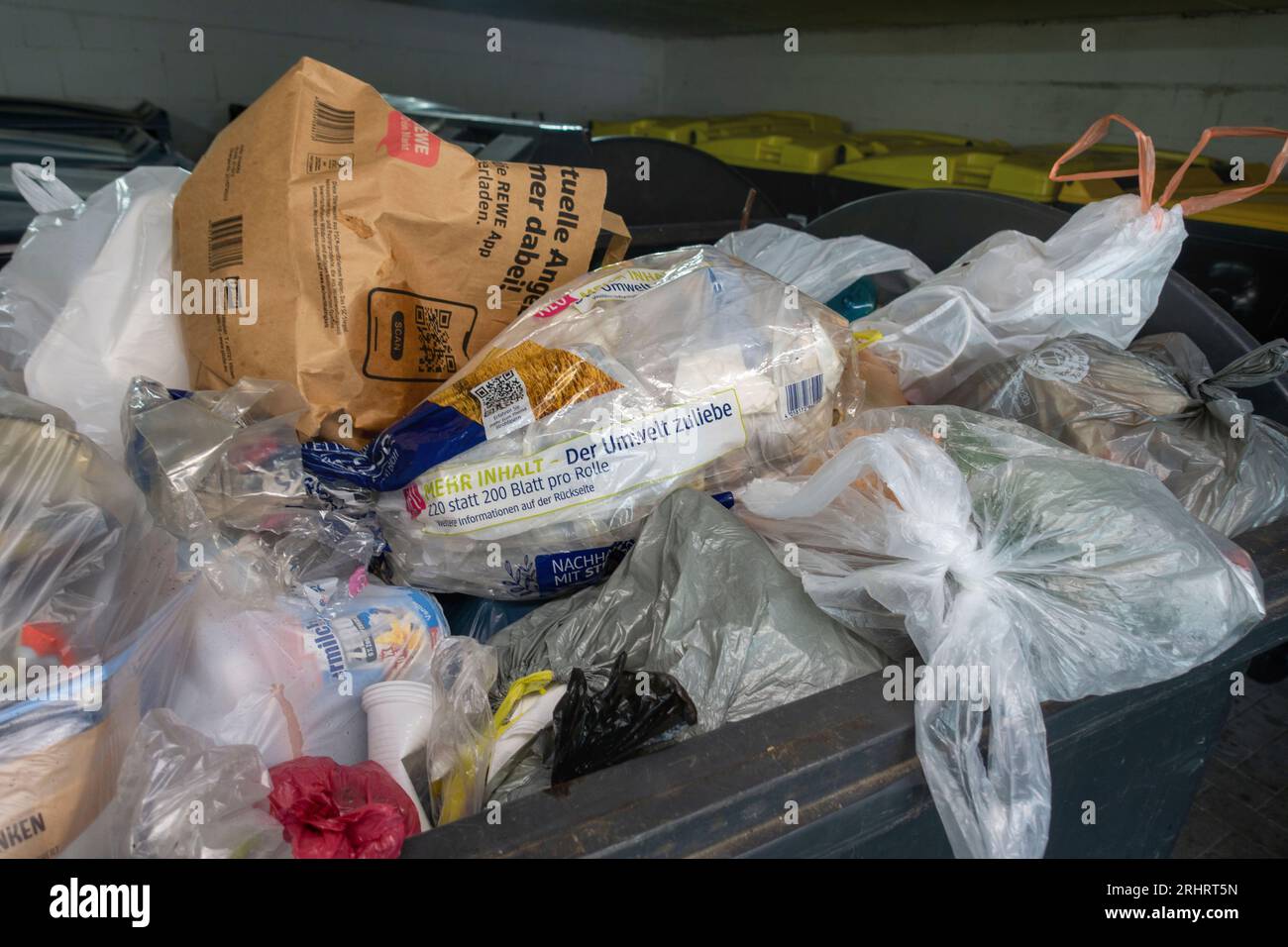 Rubbish bags in a waste container, Germany Stock Photo - Alamy