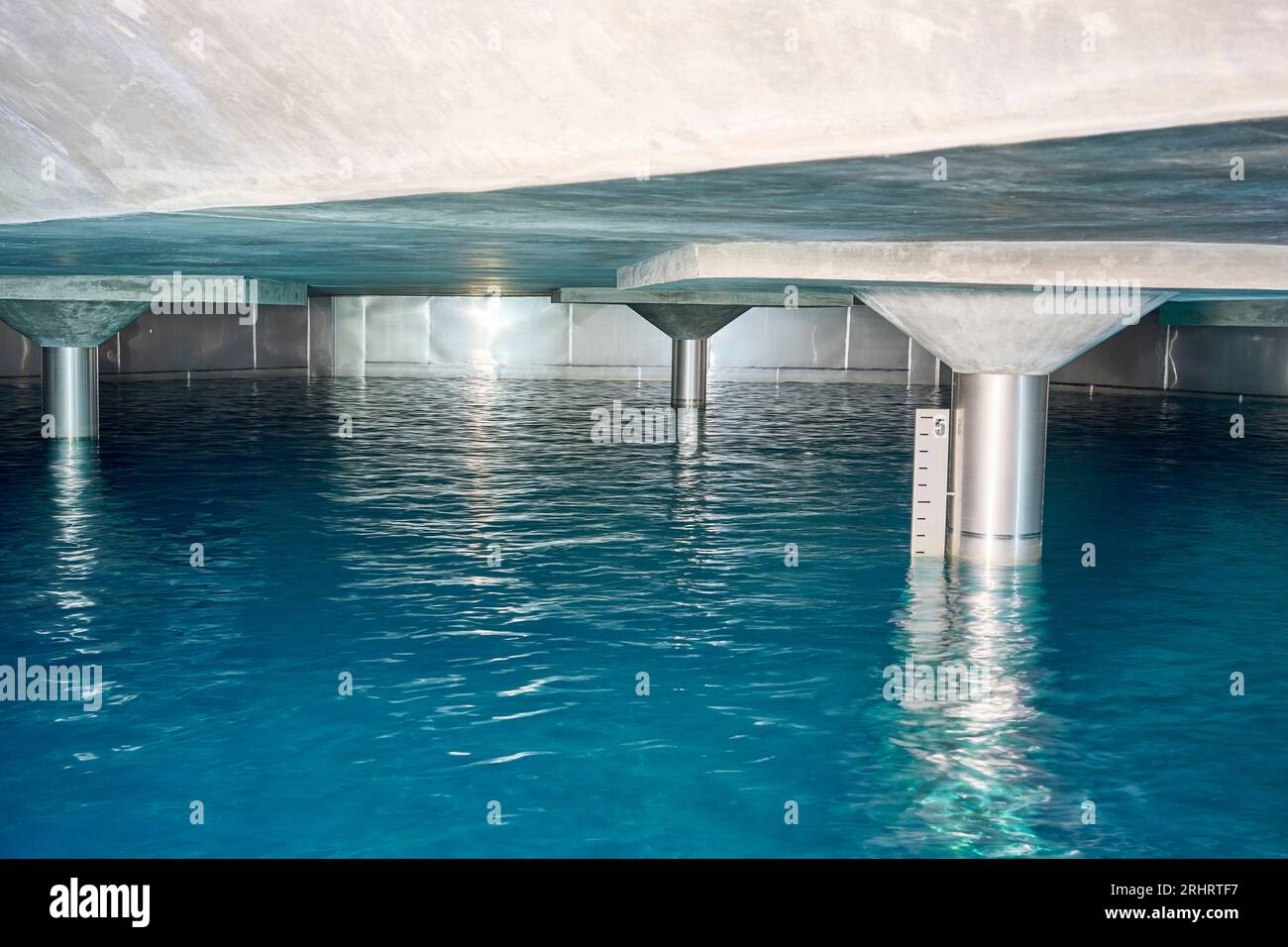 stainless steel tank as drinking water storage in a waterworks, Germany ...