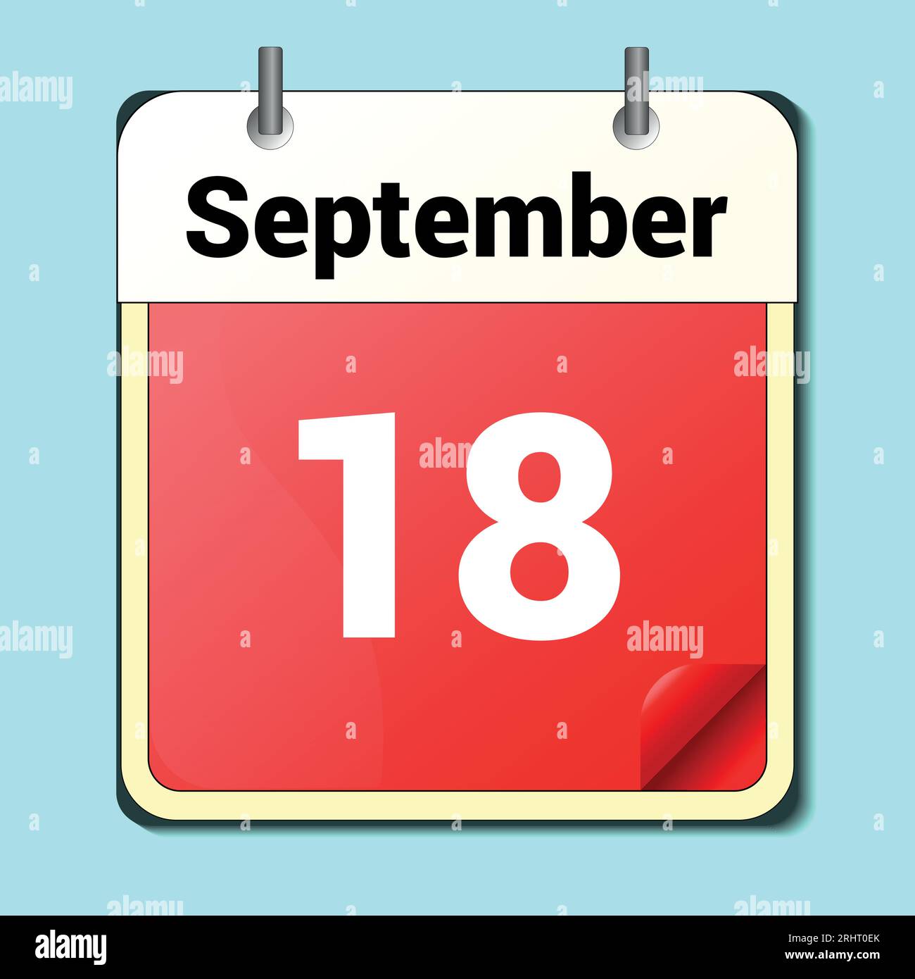 day on the calendar, vector image format, September 18 Stock Vector ...