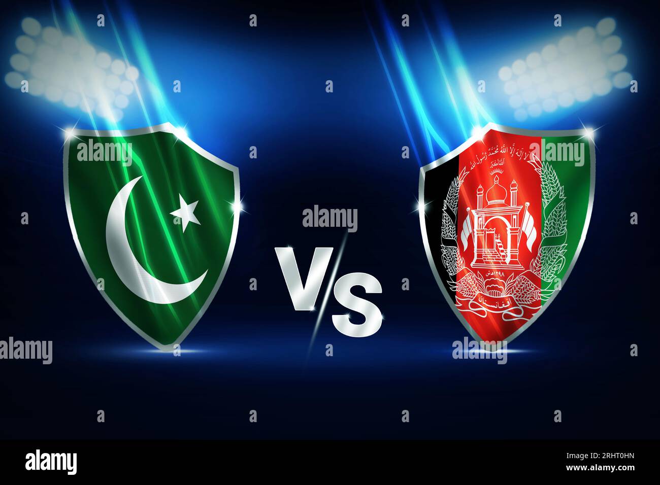Pakistan Vs Afghanistan Cricket Match Fixture With Colorful Glowing