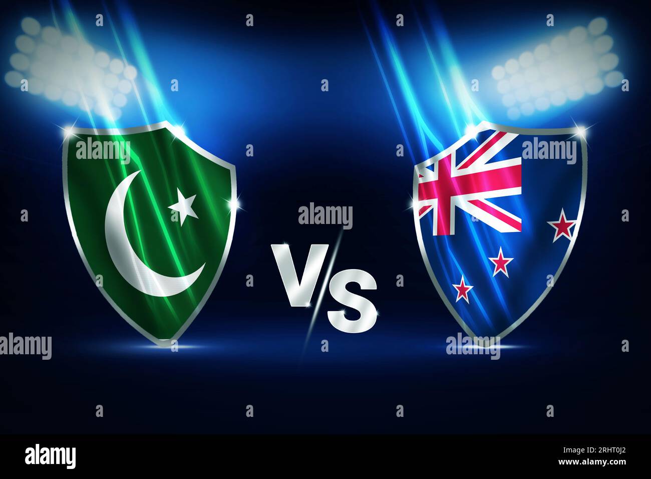 Pakistan Vs New Zealand Cricket match fixture backdrop Stock Photo - Alamy
