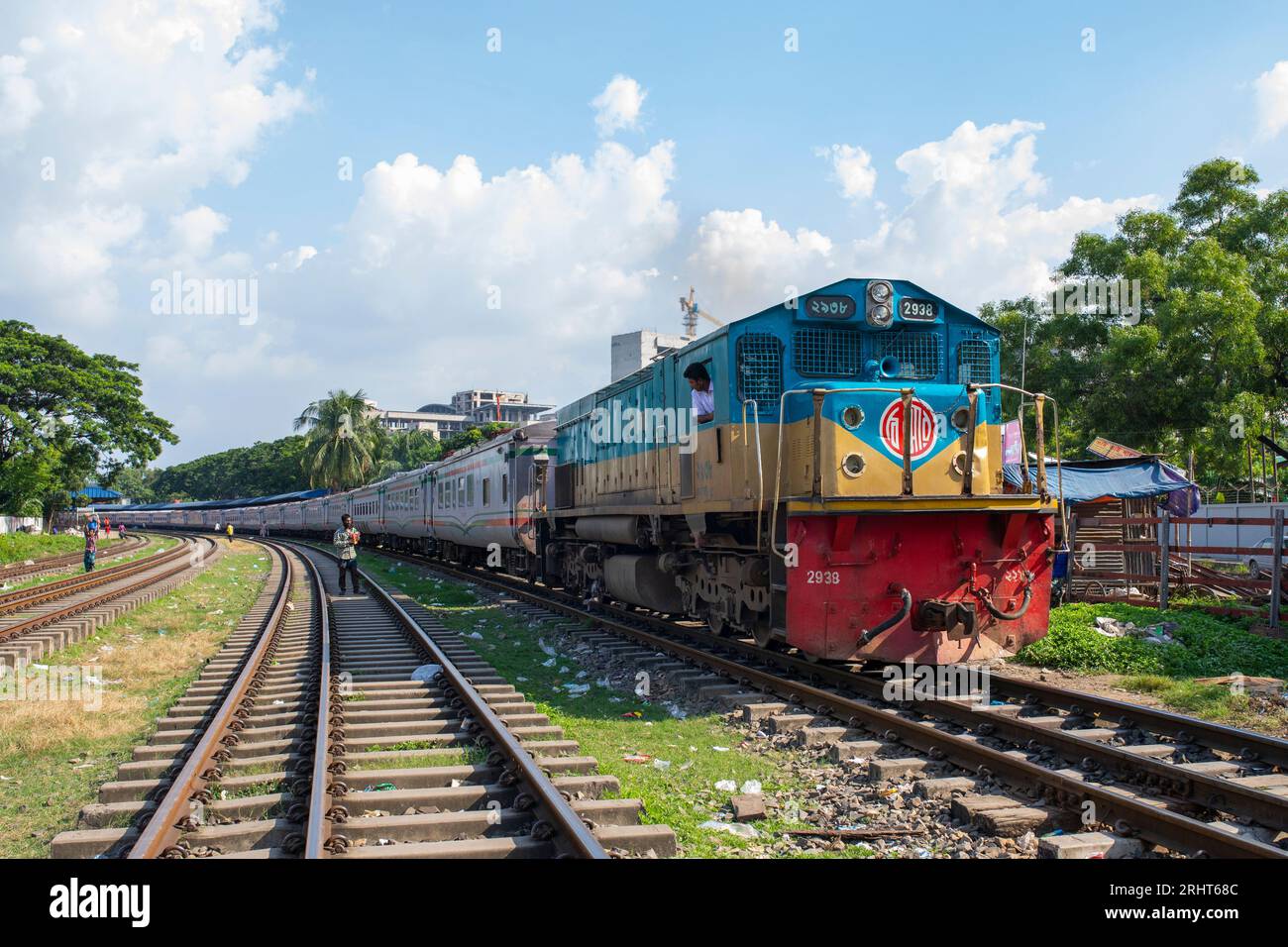A train of Bangladesh Railway at the Airport Railway Station in Dhaka ...