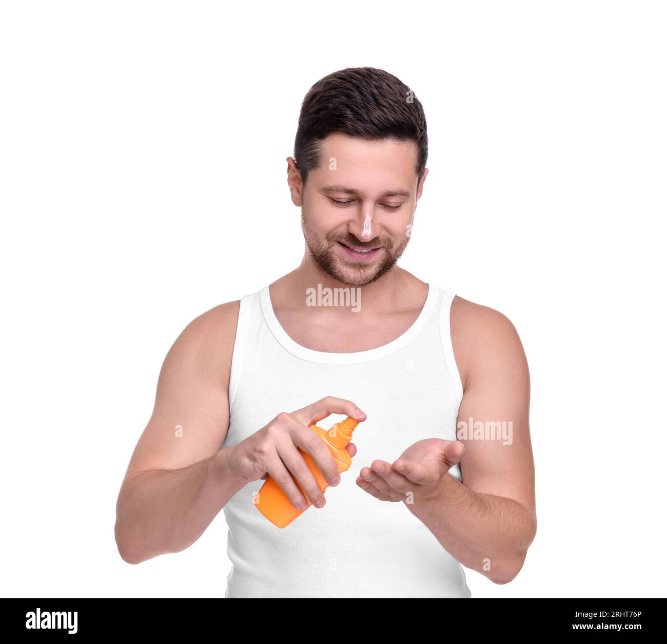 Sunburn man nose hi-res stock photography and images - Alamy