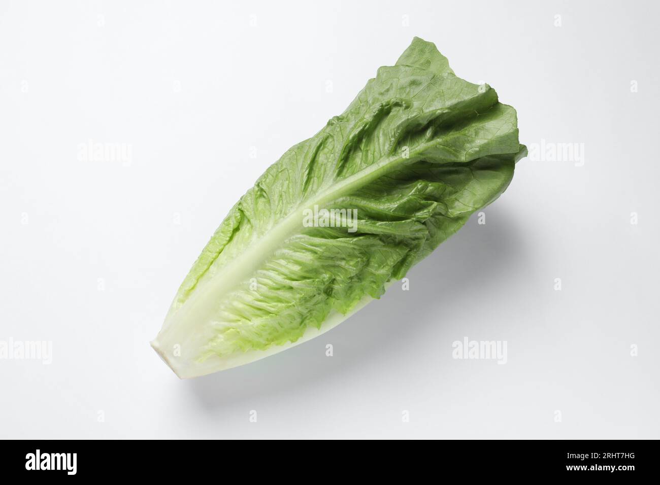 Fresh green romaine lettuce on white background, top view Stock Photo - Alamy