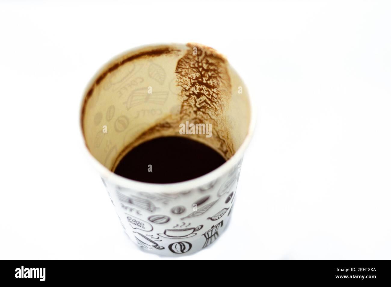A drunk cup of Turkish coffee in a disposable drinking foam cup ...