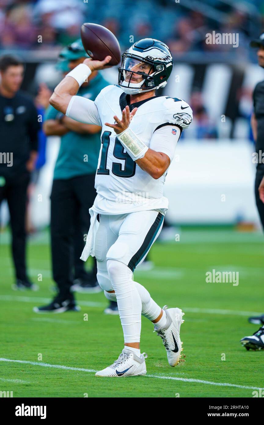 Philadelphia Eagles quarterback Ian Book (19) in action prior to the ...