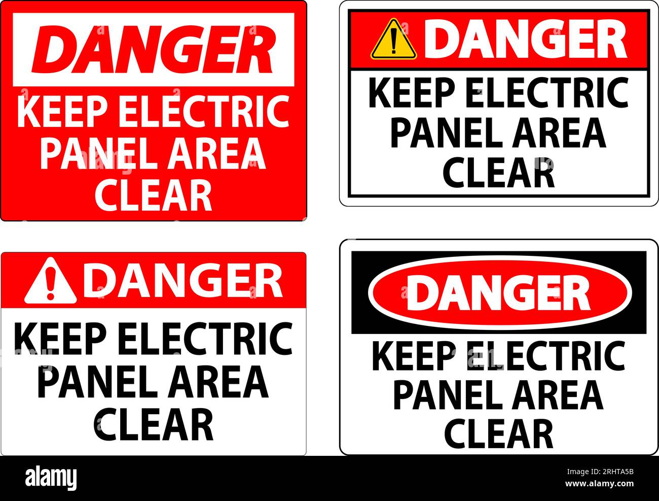 Danger Sign Keep Electric Panel Area Clear Stock Vector Image & Art - Alamy