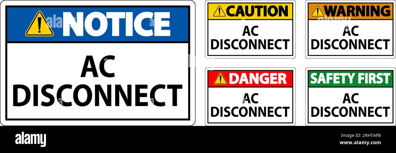 Danger Sign, AC Disconnect Sign Stock Vector Image & Art - Alamy