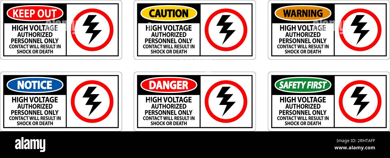 Keep Out Sign High Voltage, Authorized Personnel Only, Contact Will ...