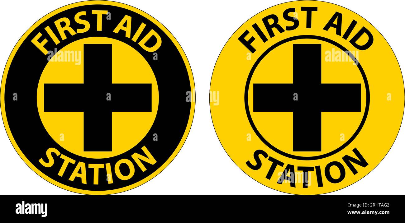 Floor Sign, First Aid Station Stock Vector Image & Art - Alamy