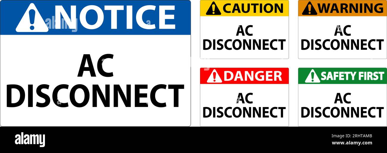 Danger Sign, AC Disconnect Sign Stock Vector Image & Art - Alamy