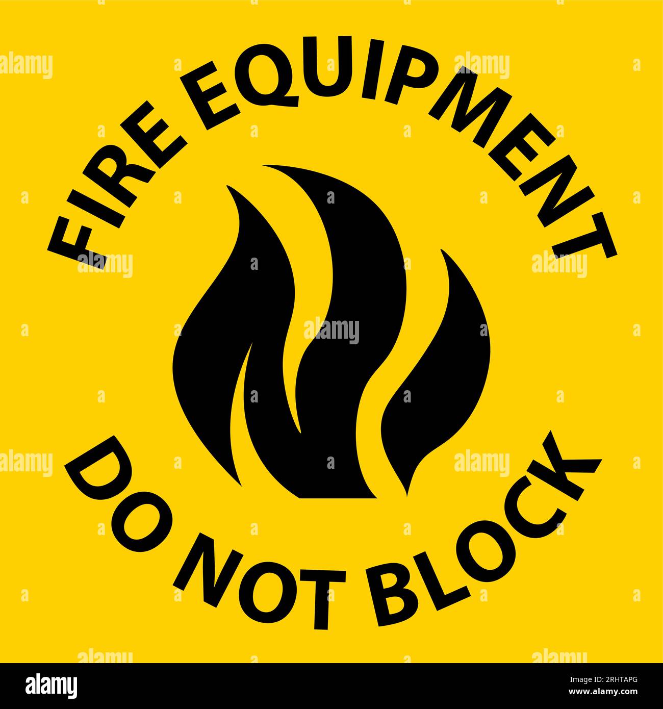 Floor Sign Fire Equipment - Do Not Block Stock Vector Image & Art - Alamy