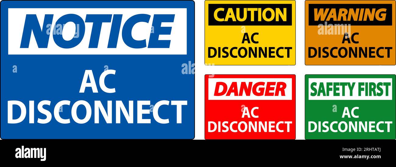 Danger Sign, AC Disconnect Sign Stock Vector Image & Art - Alamy